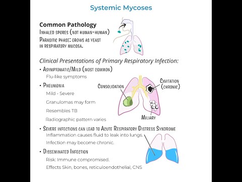 Systemic mycosis Fungal infection affecting Organs in the body ; Definition, Causes, Types, Symptoms