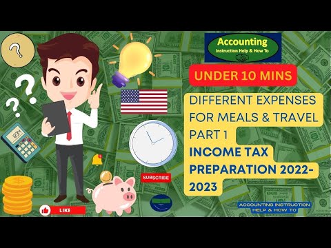 Different Expenses for Meals & Travel Part 1 Income Tax 2023