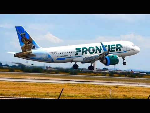 (4k) El Paso International Airport Windy Planespotting | 1 Go-Around! | A320, 737 | October 1, 2022