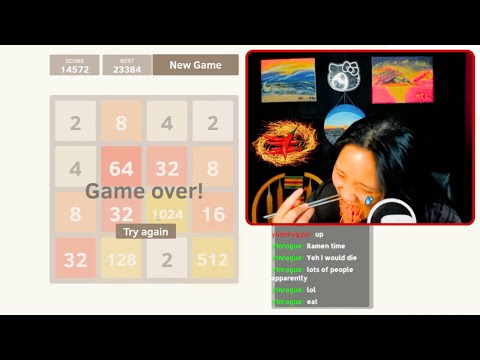 2048 COOLMATH Challenge: Get 4096 or Eat 2x Spicy Ramen Until I DIE