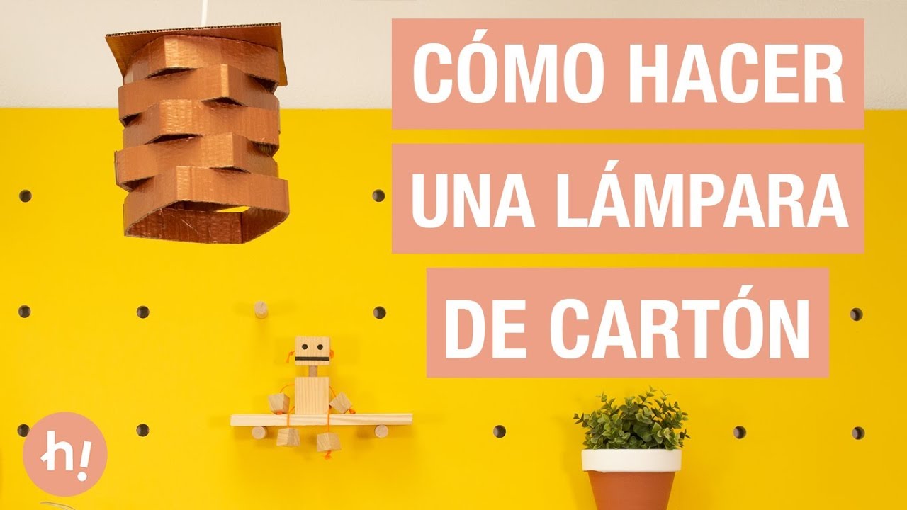 Lámpara de cartón | Cómo hacer una lámpara con materiales reciclados · Handfie DIY