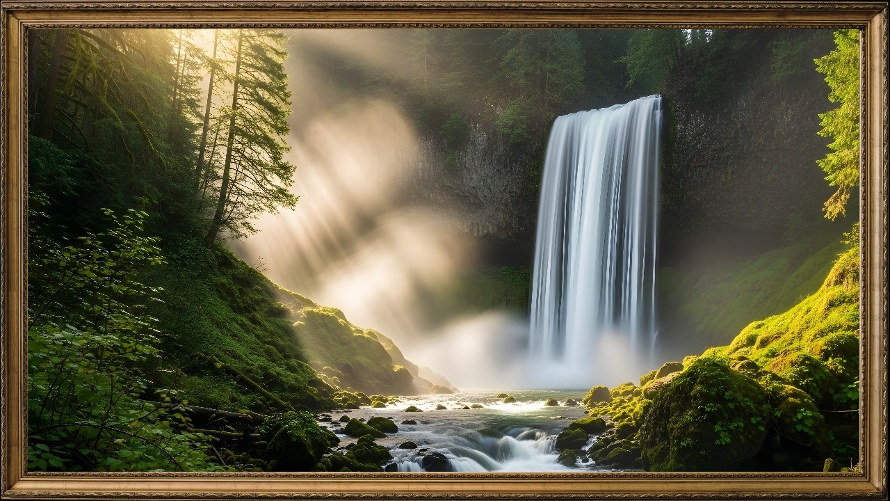 Majestic Forest Waterfall 🌿 4K Relaxing Nature TV Wallpaper