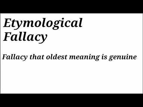 Etymological Fallacy