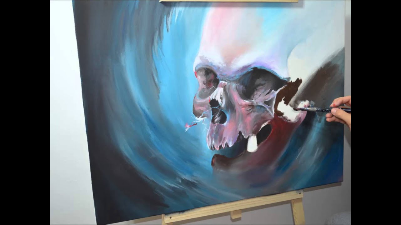 Time lapse skull painting