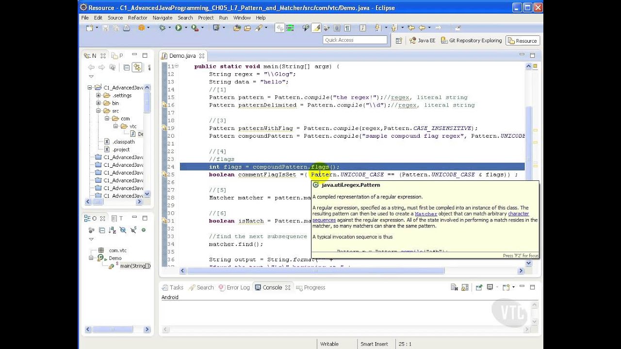 Advanced Java tutorial - Pattern & Matcher