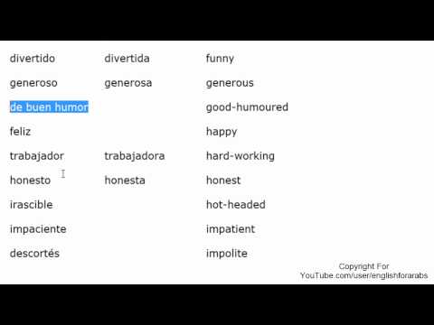 People Characteristics vocabulary in Spanish part 3 Spanish For ...