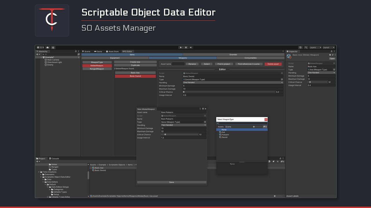 Scriptable Object Data Editor presentation