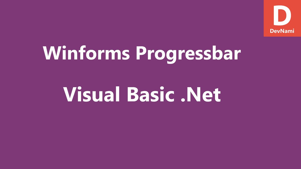 Visual Basic .Net WinForms ProgressBar Control