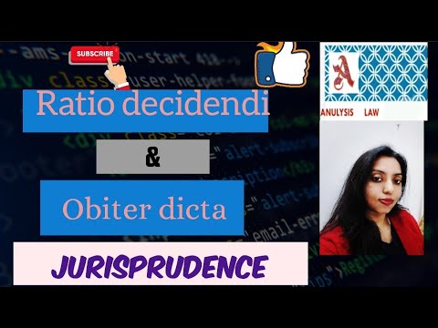 Ratio decidendi & Obiter dicta in jurisprudence| Difference|Anulysis Law by Dr. Anupama G.