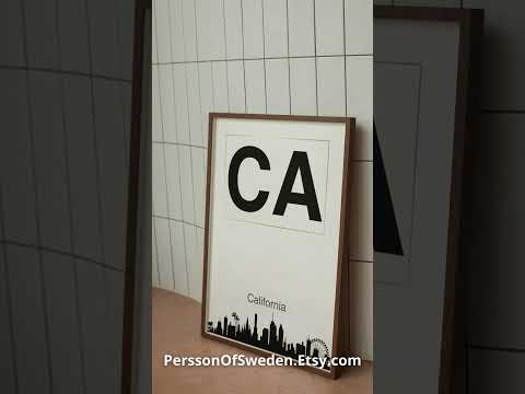 California CA State in Abbreviation Minimalist Wall Art Modern Typography Posters Personalized Wall