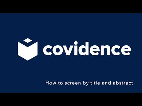 How to screen by title and abstract