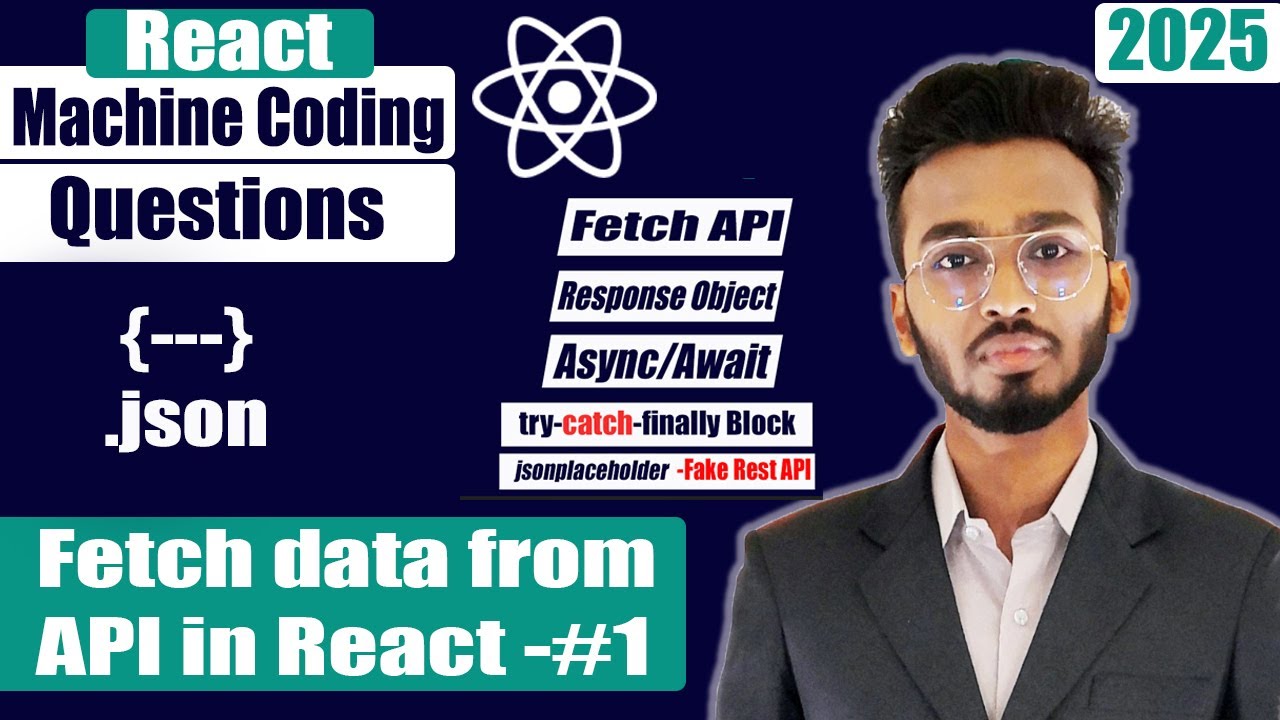 How to Fetch Data from API in React | React machine coding interview questions |2025 #reactinterview