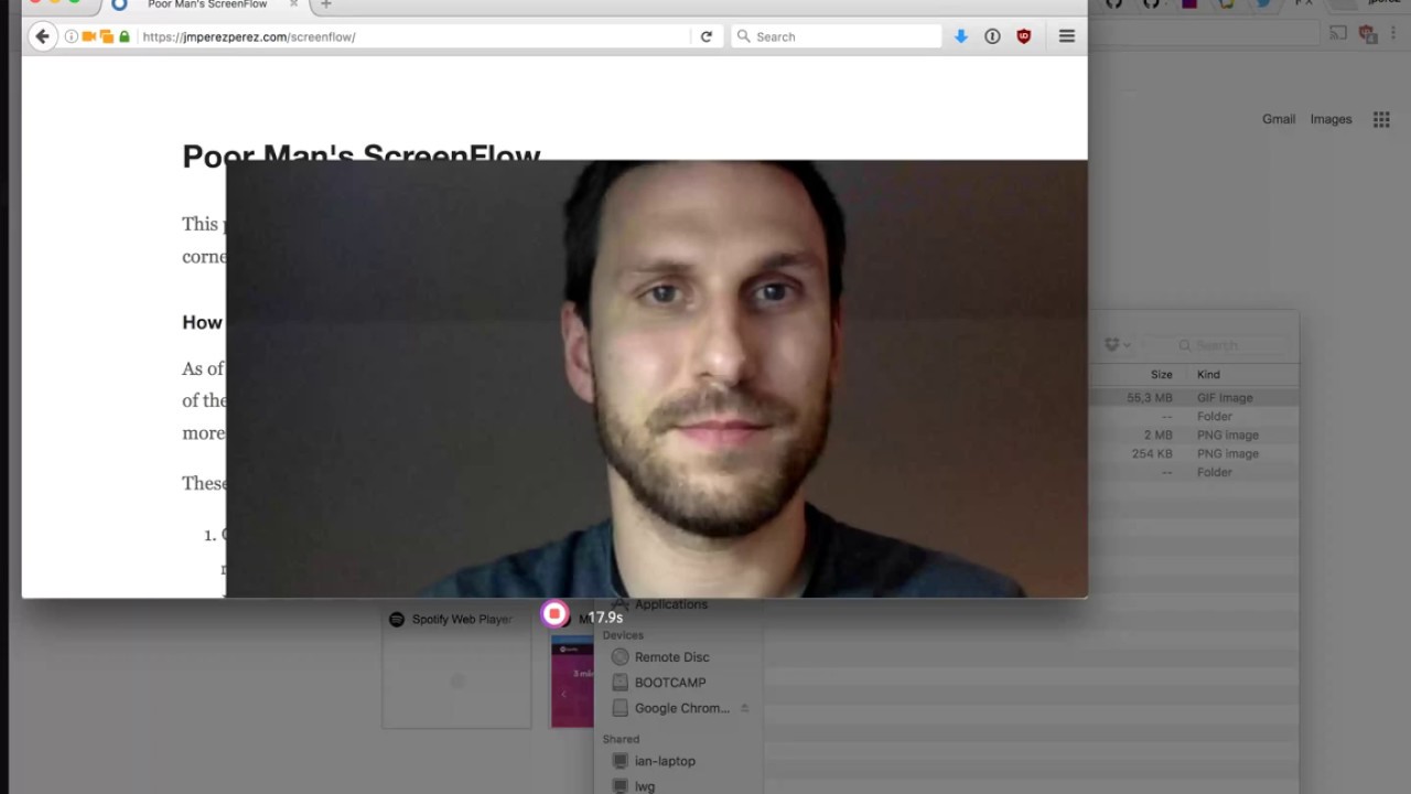 Using MediaRecorder API to create a screencast video using browser media streams