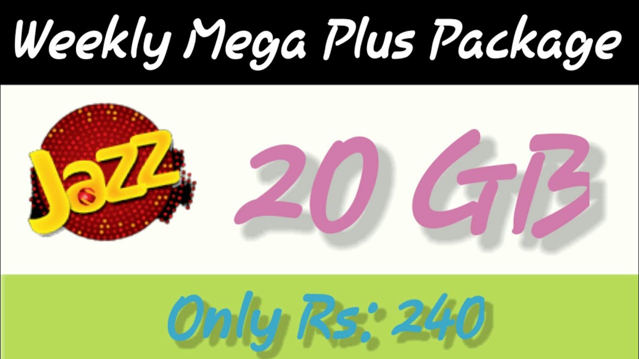 Jazz Weekly Mega Plus Internet Package | 20GB | JANUGUL