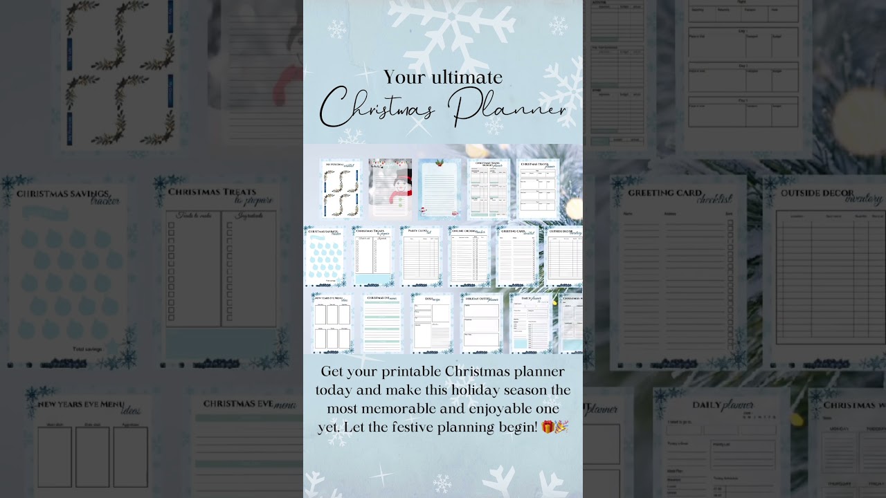Christmas Printable Planner for your Holidays #digitaldesigns #printable