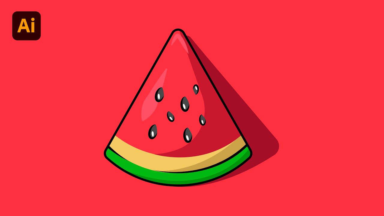 How to Create a Vector Watermelon Logo Mark - Adobe Illustrator cc 2021 Tutorial