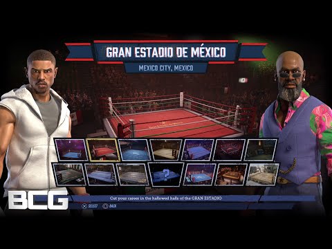 Big Rumble Boxing: Creed Champions All Arenas Select Screen