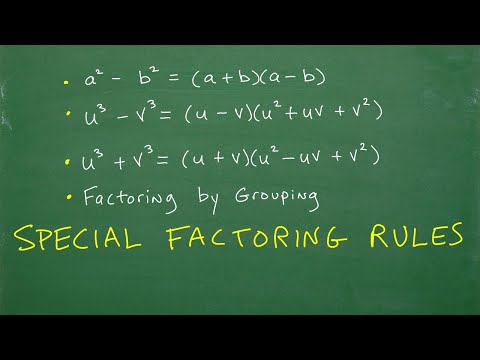 Special FACTORING Rules – REQUIRED Knowledge For ALGEBRA