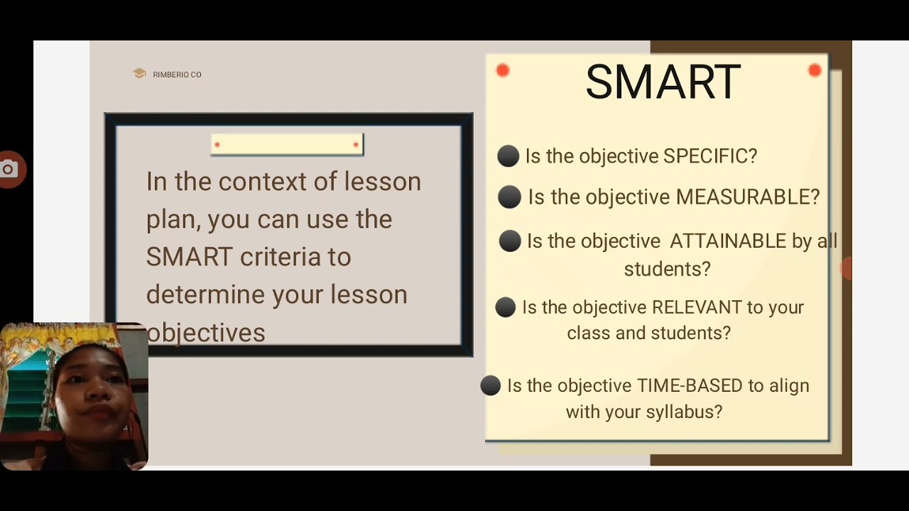 Parts of the Learner- Centered Lesson Plan