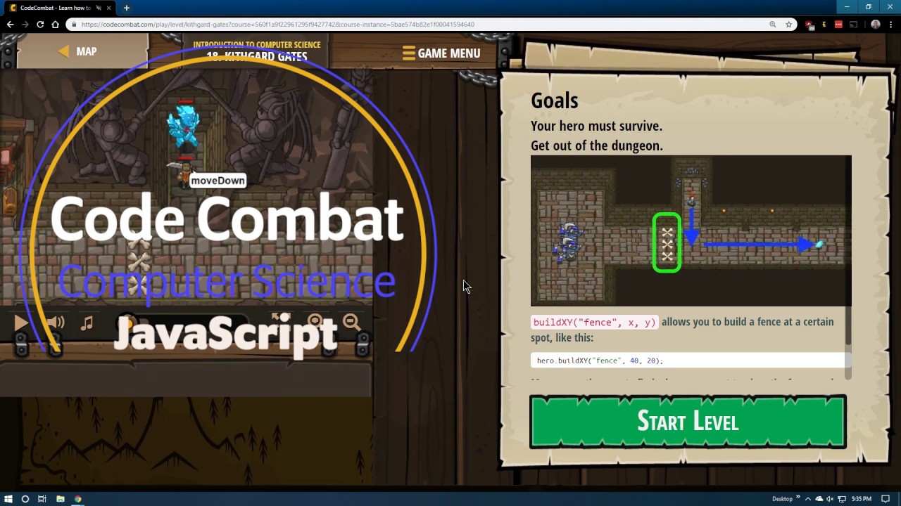CodeCombat - Level 18 Kithgard Gates JavaScript Tutorial with Solution