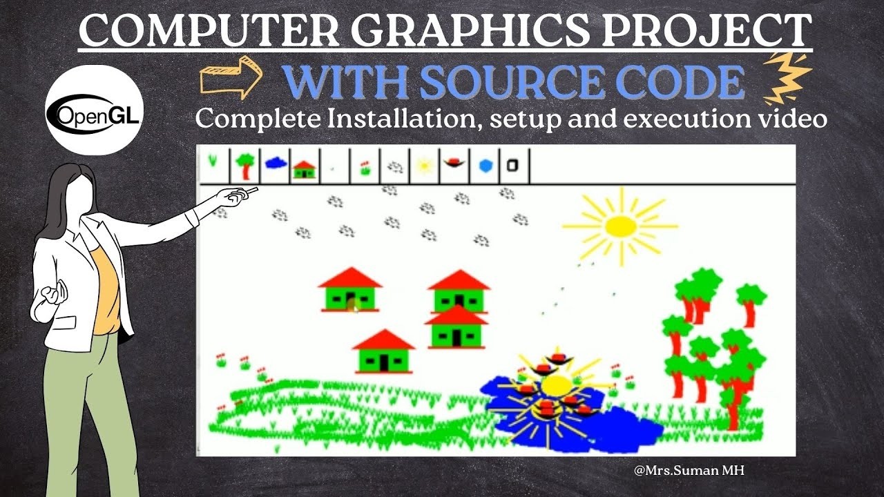 Drawing | OpenGL Project | Computer Graphics Project | With Source Code and Sample Report