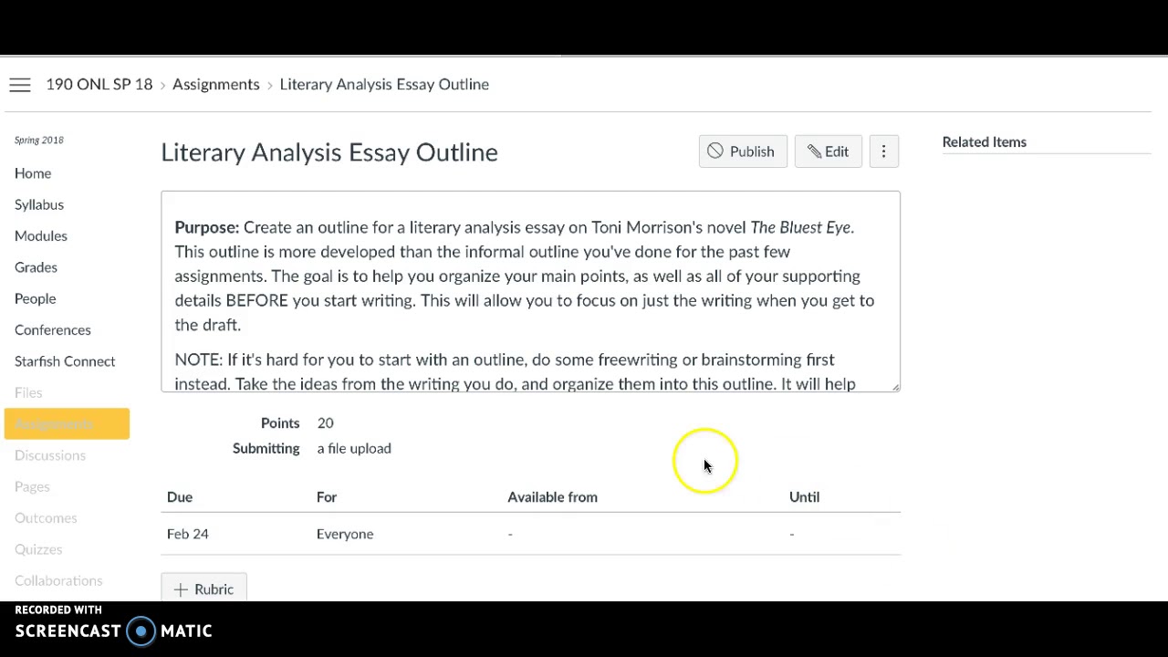 ENGL 190 Week 6 Overview