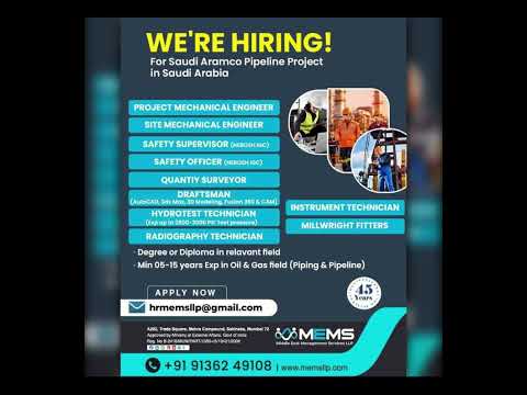 Gulf Job Vacancy | Saudi, Qatar, Oman, Kuwait, Bahrain, Dubai & Aramco | Interview date 11-May-2025