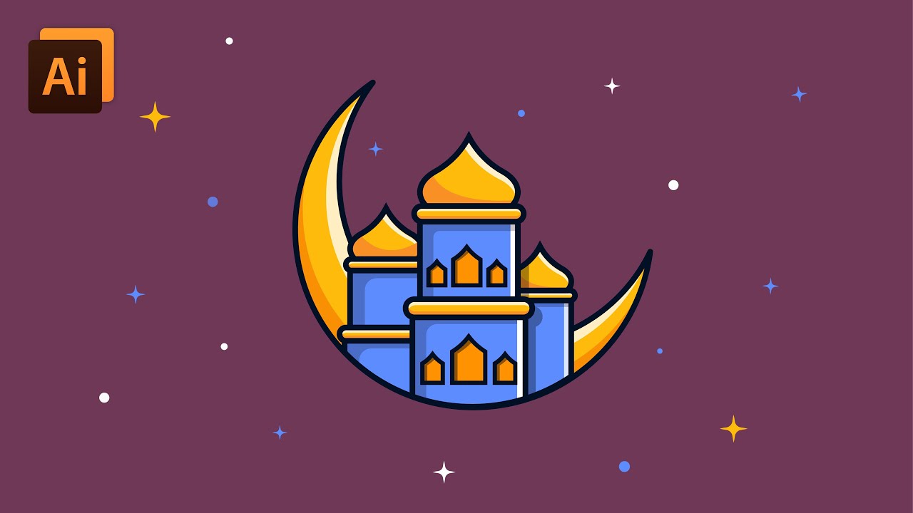 Vector Ramadan Kareem illustration design in adobe illustrator | Ramadan Kareem poster design