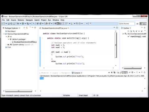 How to Java: Boolean Opterators & if / else