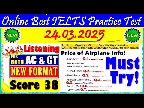 IELTS LISTENING PRACTICE TEST 2025 WITH ANSWERS | 24.03.2025