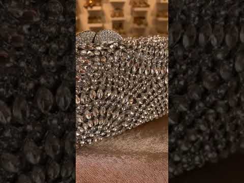Unique Bridal Silver Clutch Bag by Sandal House