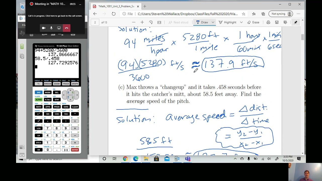 Math 1001 Unit 3 Problem Session