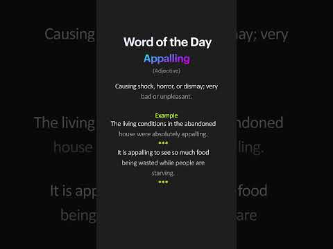 What's the meaning of Appalling? π¨ #english #wordoftheday #englishlanguage #appalling