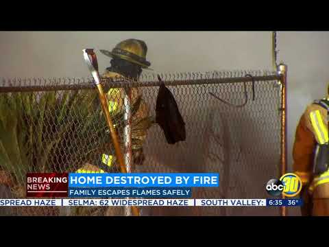 Family left homeless after fire destroys mobile home in Fresno County