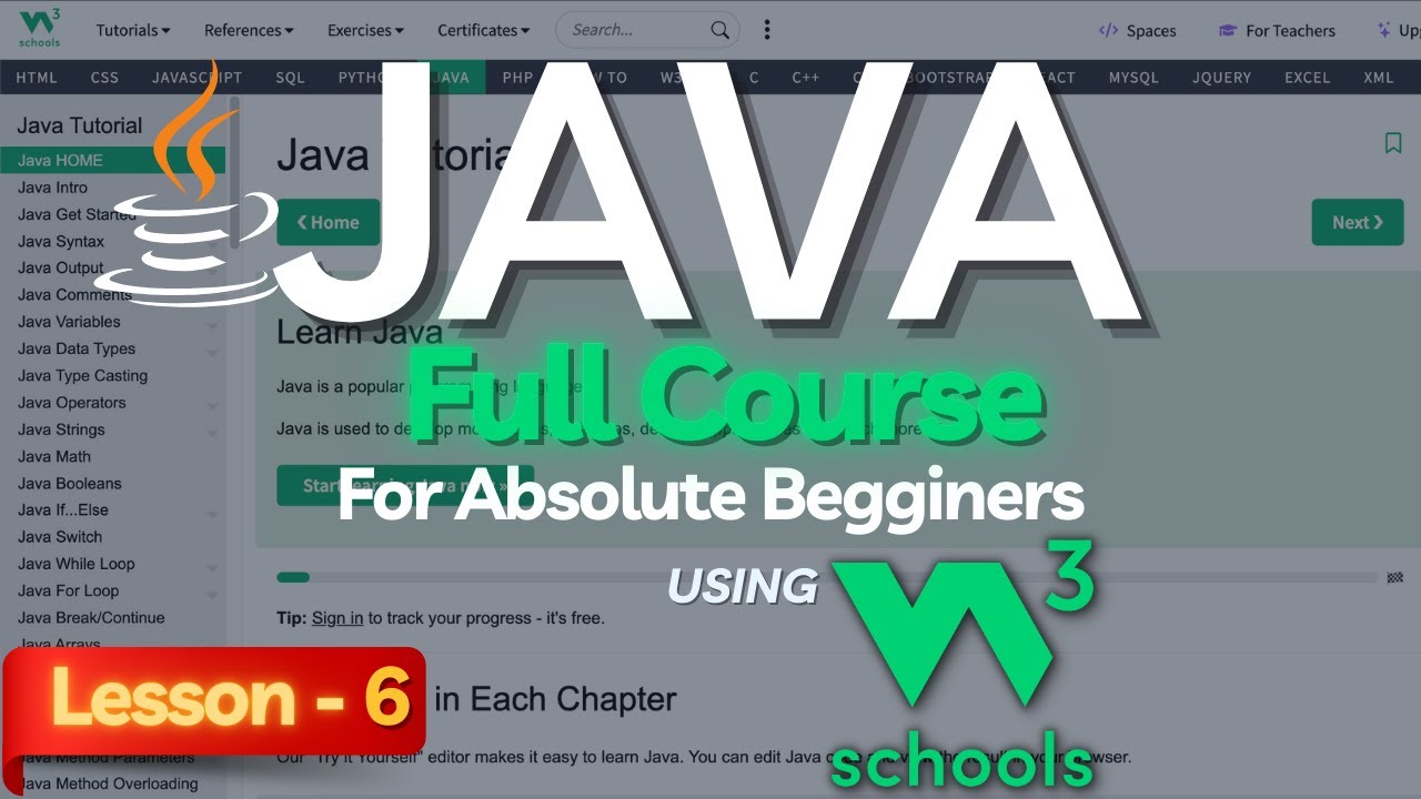 W3Schools Java Full Course For Beginners: Lesson-6 | Java W3Schools Tutorial |  Java Operators