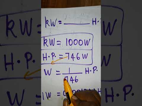 kw to hp kilowatts to horse power
