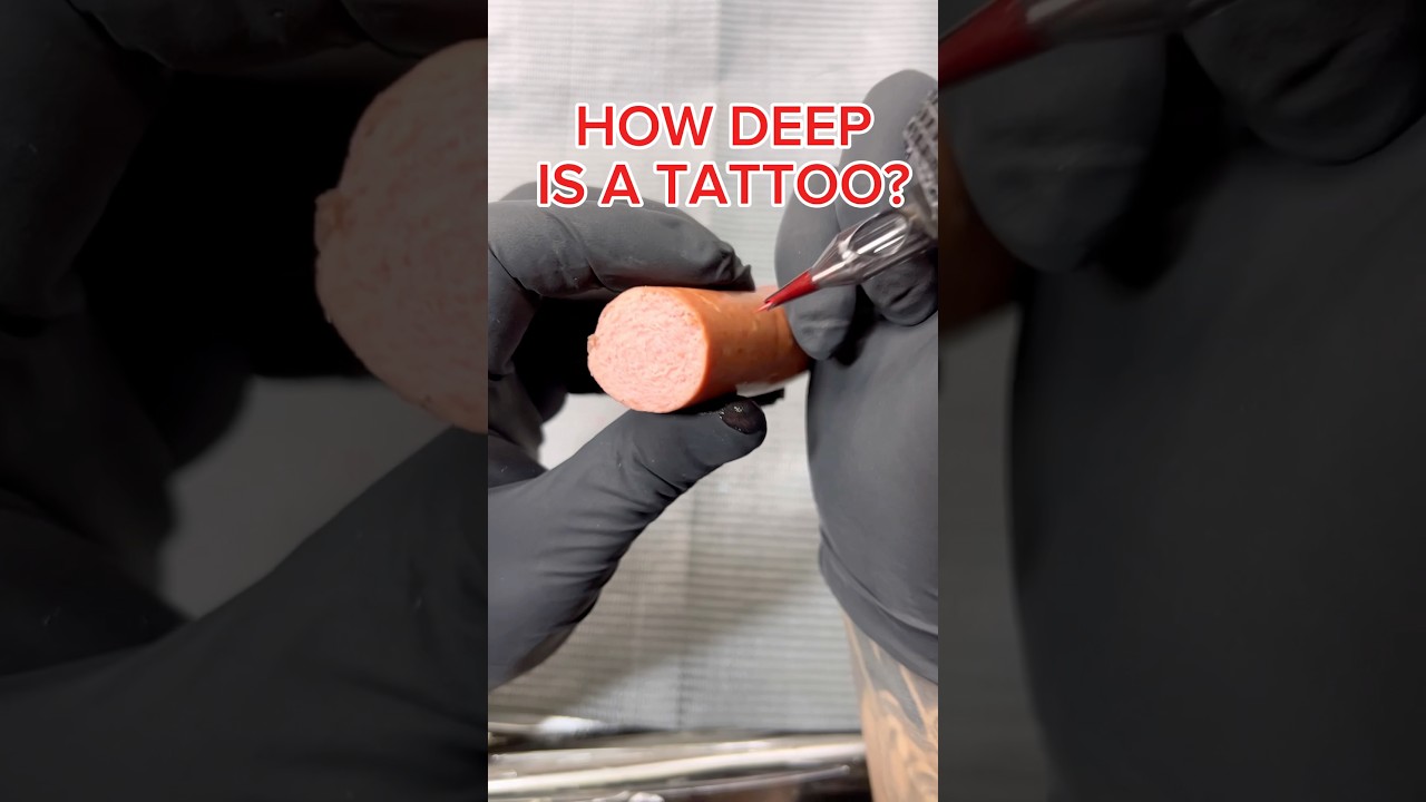 How Deep does A Tattoo Needle go in skin? #Shorts #Tattoo #TattooArtist
