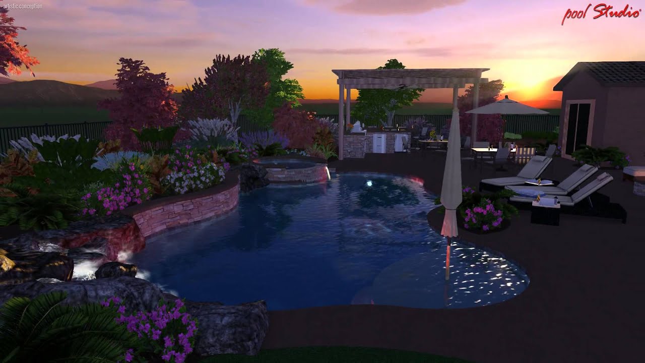 The Rancho Victoria Pool - Lot 4 - Pool Creator Pro 3D Model