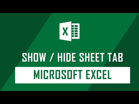 How to Show and Hide Microsoft Excel Workbook Sheet Tab