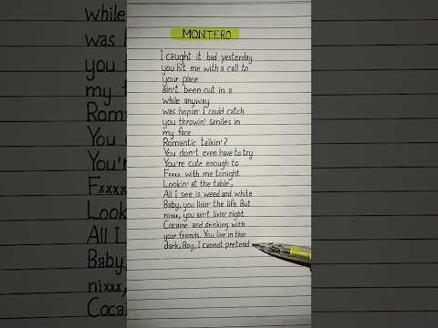 MONTERO (Call Me By Your Name) Lyrics Song by Lil Nas X #montero #lyrics #callmebyyournameedit