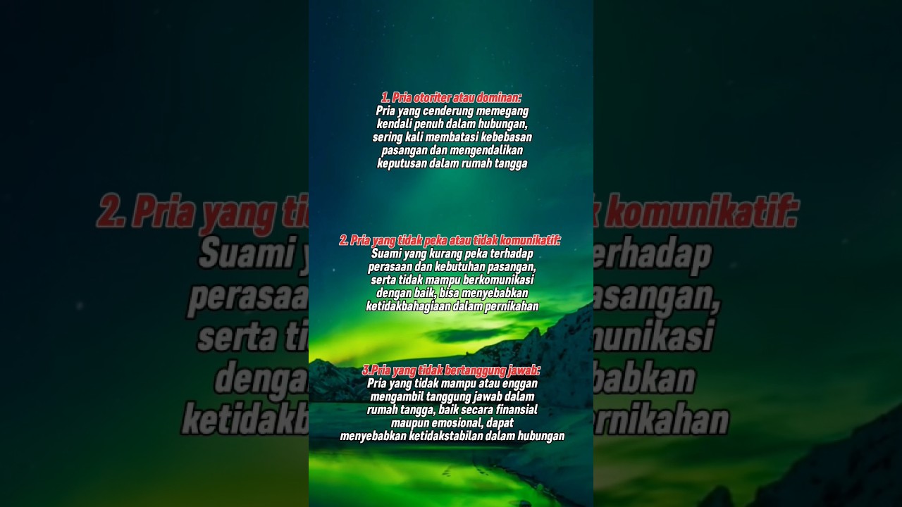 3 Karakter Pria pembawa sengsara ketika dijadikan suami #faktapsikologi #faktacinta #pernikahan