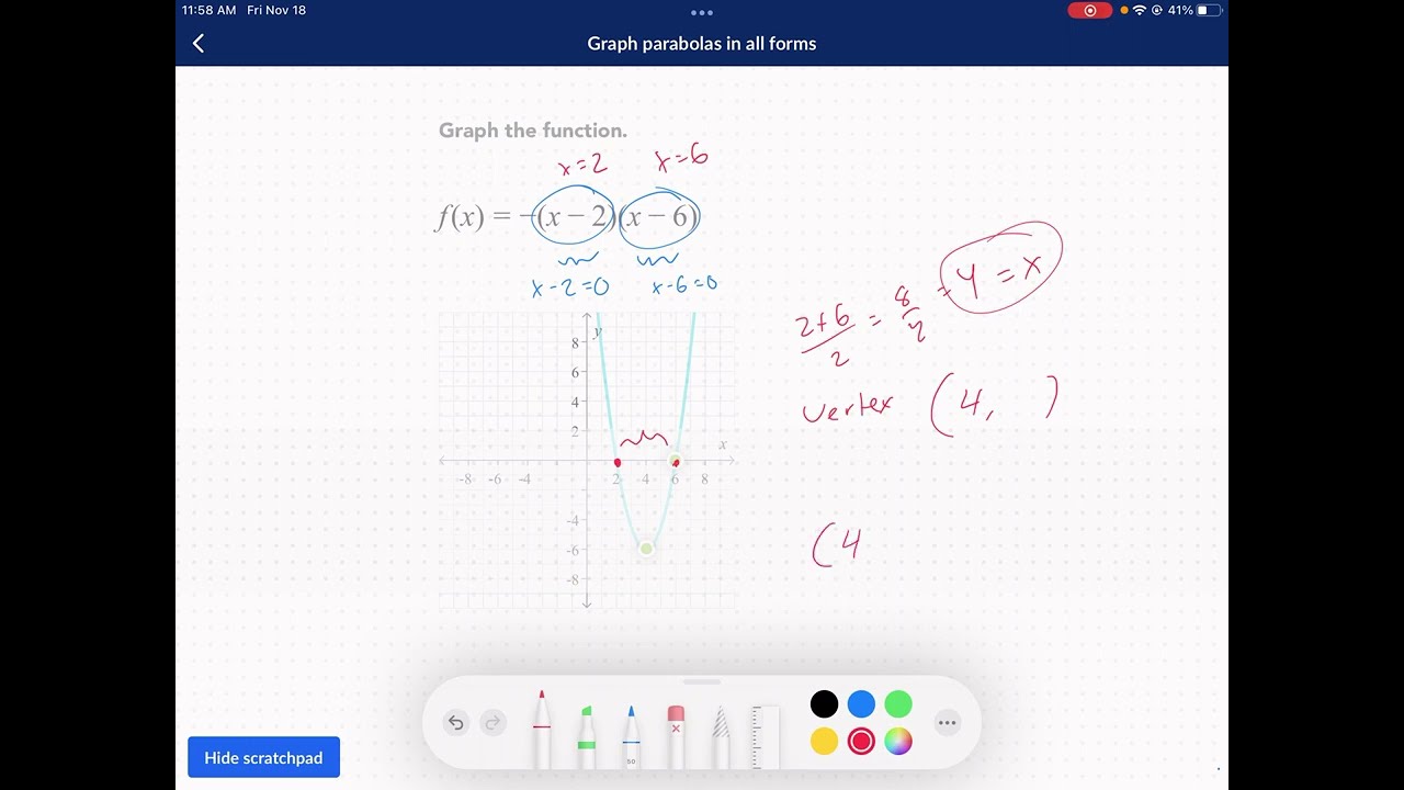 Khan Academy Tutorial: graphing quadratics in all forms