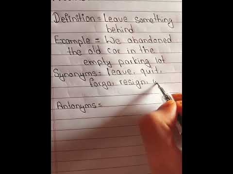 Abandon Definition Synonyms and Antonyms #english #vocabulary #shorts