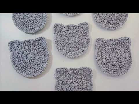 Diy crochet cat coaster