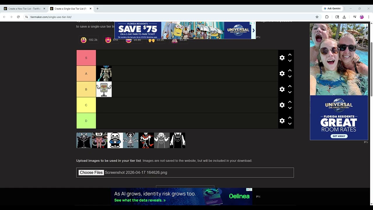 Create a Single Use Tier List Private Tier List   TierMaker   Google Chrome 2026 04 17 16 59 09