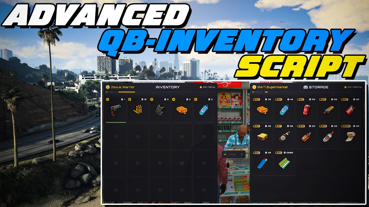 Free QB Inventory Script | QB Inventory Redesign | QBCore Framework | FiveM Tutorial #229
