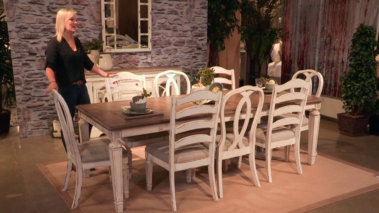 Realyn Chipped White Extendable Rectangular Dining Table from Ashley ...