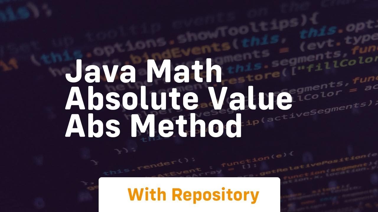 java math absolute value abs method