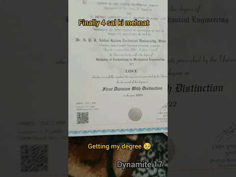 A.K.T.U Degree unboxing 🙏😊.... #aktu #btech #degree #unboxing #education