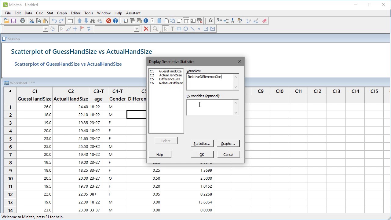 Minitab Basic Functions & Analysis